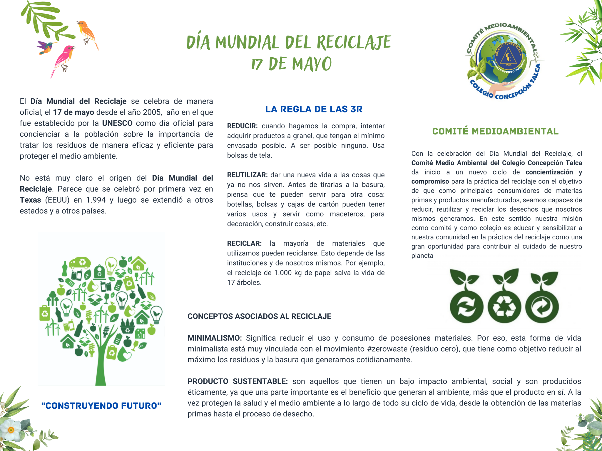 Día Mundial Del Reciclaje Comité Medio Ambiental Colegio Concepción